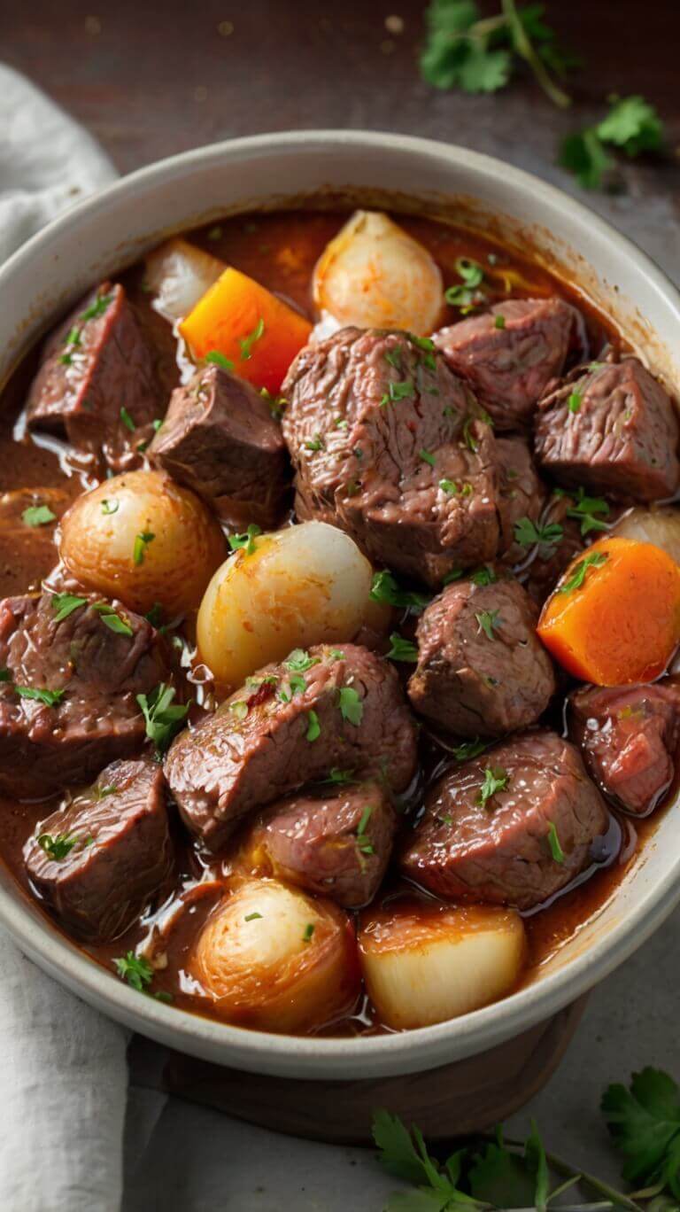 Slow Cooker Beef Bourguignon Recipe